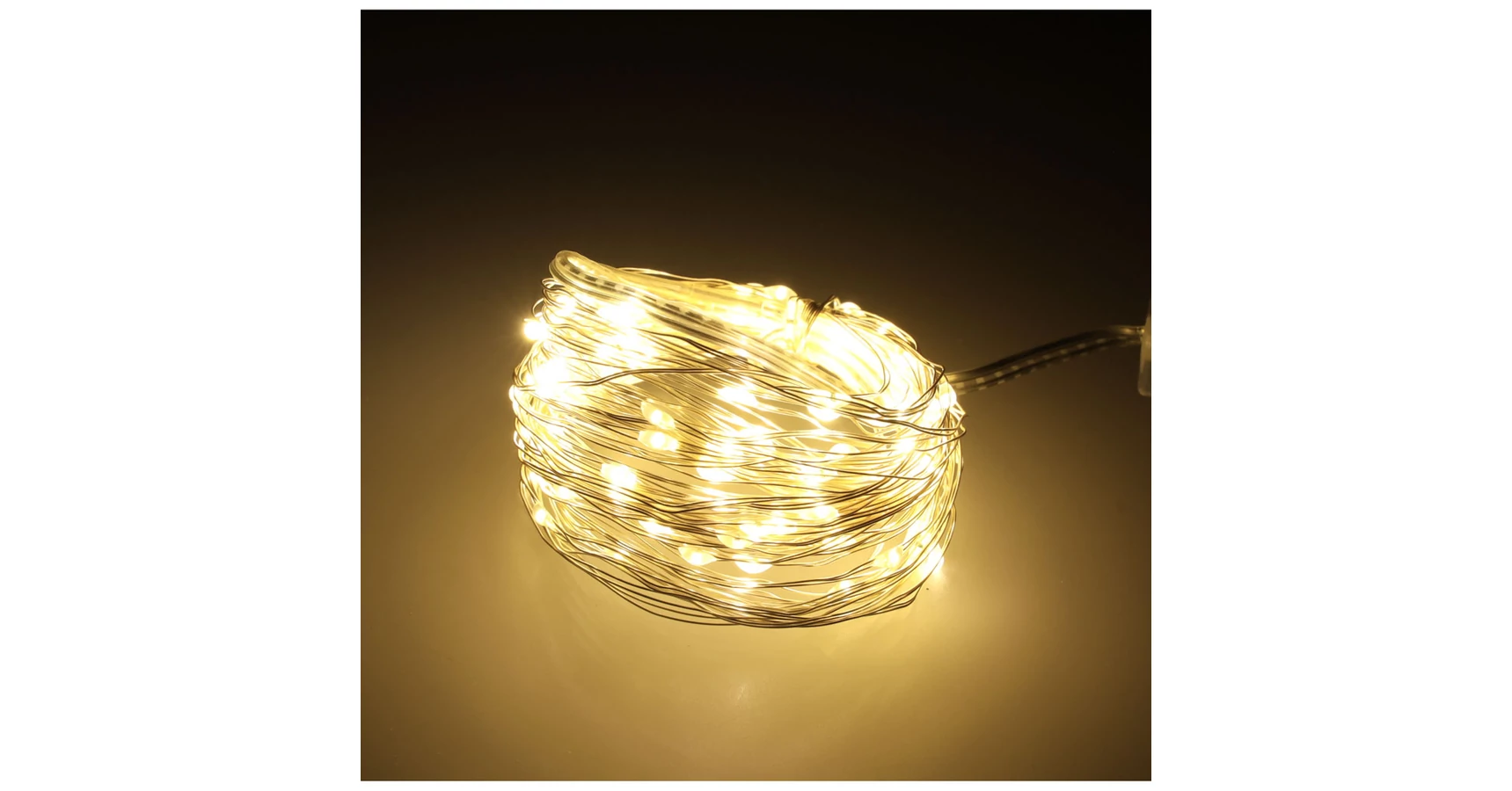 10 m-es 100 micro LED-es elemes fényfüzér, tündérfény, időzíthető, meleg fehér - Fényfüzér ...