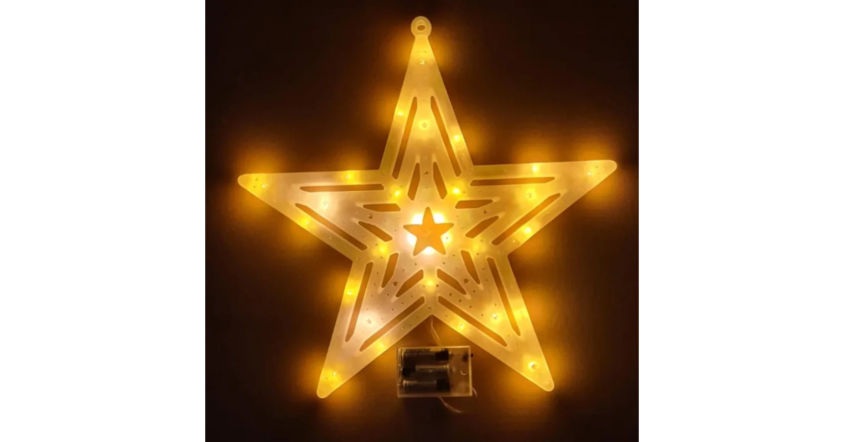 Karácsonyi csillag dekoráció, XXL, elemes, 40 cm - Elemes - Homemode.hu ...